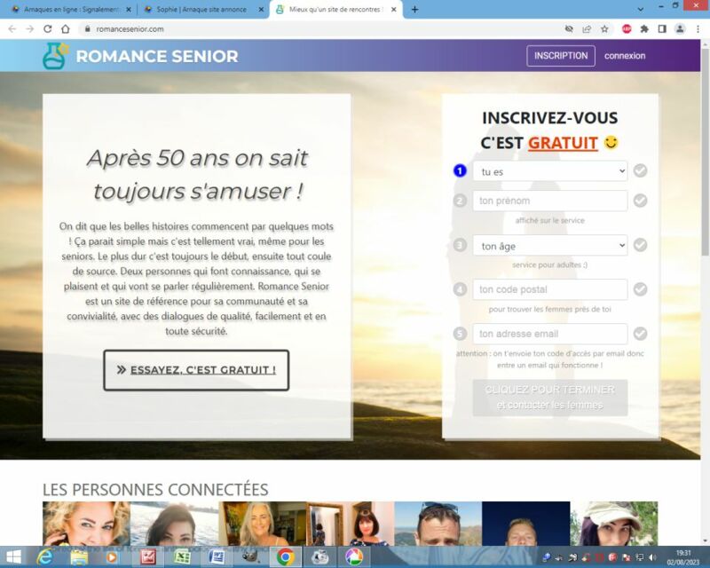 Romancesenior.com | Sophie | 1 signalement | 1 commentaire